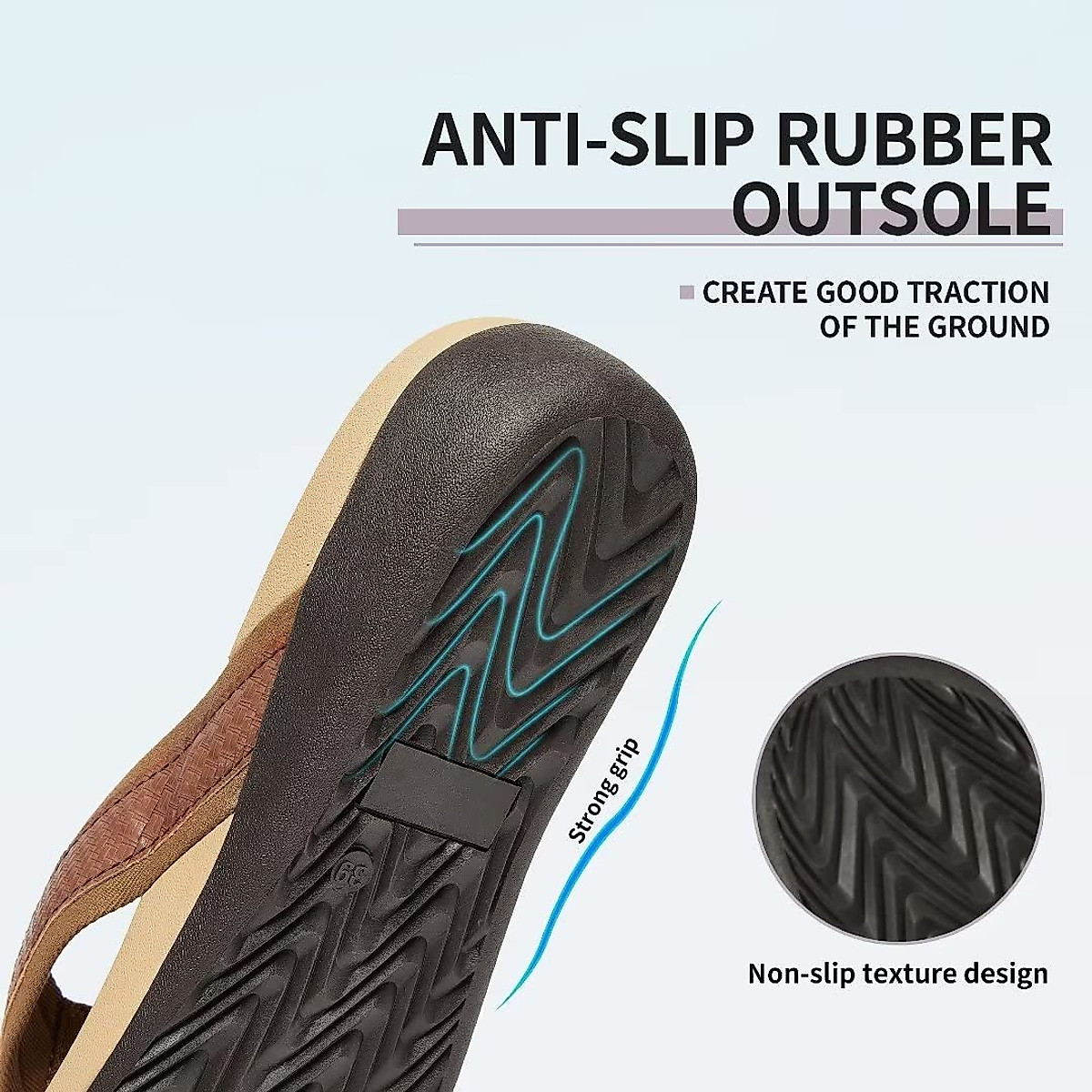 MEGNYA Diabetic Supportive Flip Flops for Women, Best Orthotic Sandals for Flat Feet/High Arch, Athletic Thong Style Sandals for Outdoor Activities Coffee Size 9