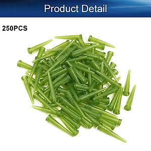 Auniwaig 250PCS 14Ga Plastic Tapered Pinhead Glue Liquid Dispenser Needles Luer Syringe Needle Tip Dispensing Fill Needle for Oil or Adhesive Applicator Green