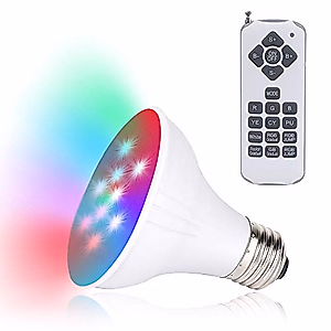 COOLWEST 120V LED Spa Lights Bulb 12W RGB Multi Color LED Spa Light with Remote for Most Spa Fixture Hot Tub Spa Inground Pool Bulb Replacement Bulb E26 Base