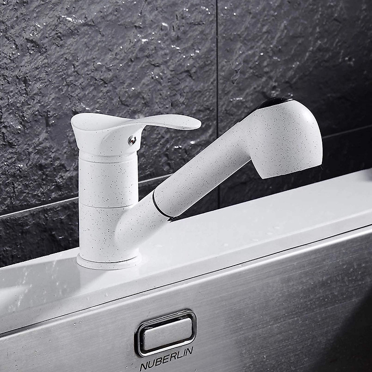 Bathtub Deck Mount Brass Kitchen Faucets Mixers Single Handle White Pull Out Kitchen Water Tap