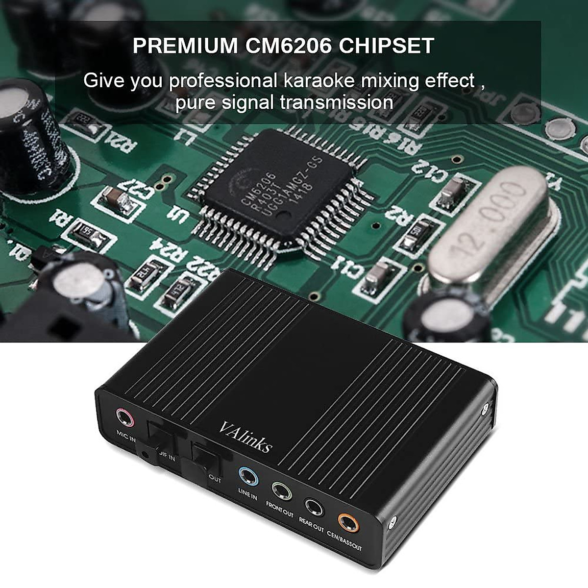 VAlinks USB 2.0 External Sound Card 6 Channel 5.1 Surround Optical S/PDIF Audio Sound Card Adapter for PC Laptop Recording Compatible with Windows 10/8 / 7/ XP