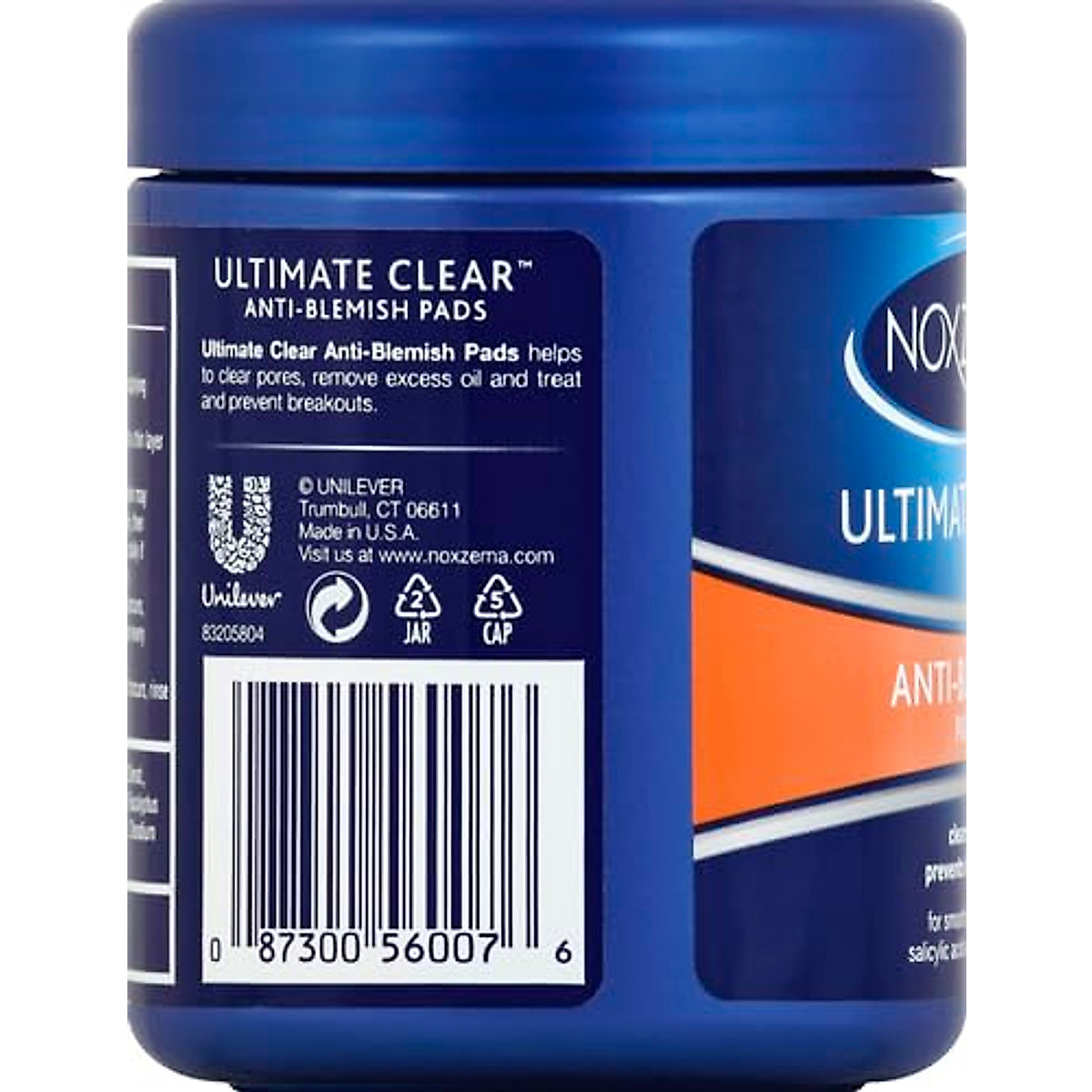 Noxzema Ultimate Clear Face Pads Clears & Prevents Acne Anti-Blemish Made with Over 60% Alcohol 90 Count