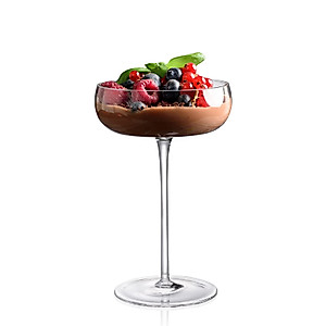 Coloch 4 Pack Cocktail Coupe Glasses with Stem, 7oz Crystal Tall Martini Glasses Vintage Champagne Coupe Glassware for Cocktail, Martini, Margarita, Champagne, Party, Catering, Wedding