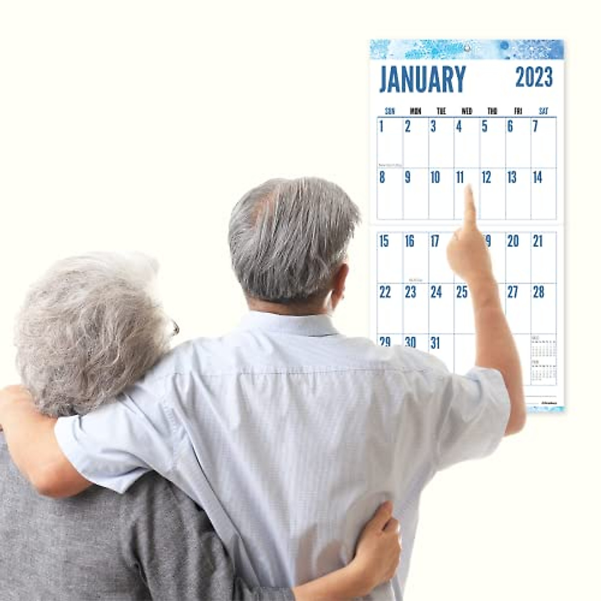 CRANBURY Large Print Wall Calendar 2023 - (Seasons, 12x23" Open), Colorful Designs, Big Numbers, Big Grid Calendar 2023, Low Vision Calendar, Non-Glossy Paper, Includes Stickers