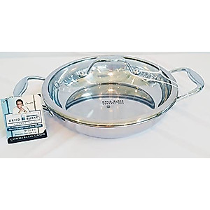 David Burke Splendor Series Heavy Gauge Stainless Steel 9.5" Everyday pan with Lid