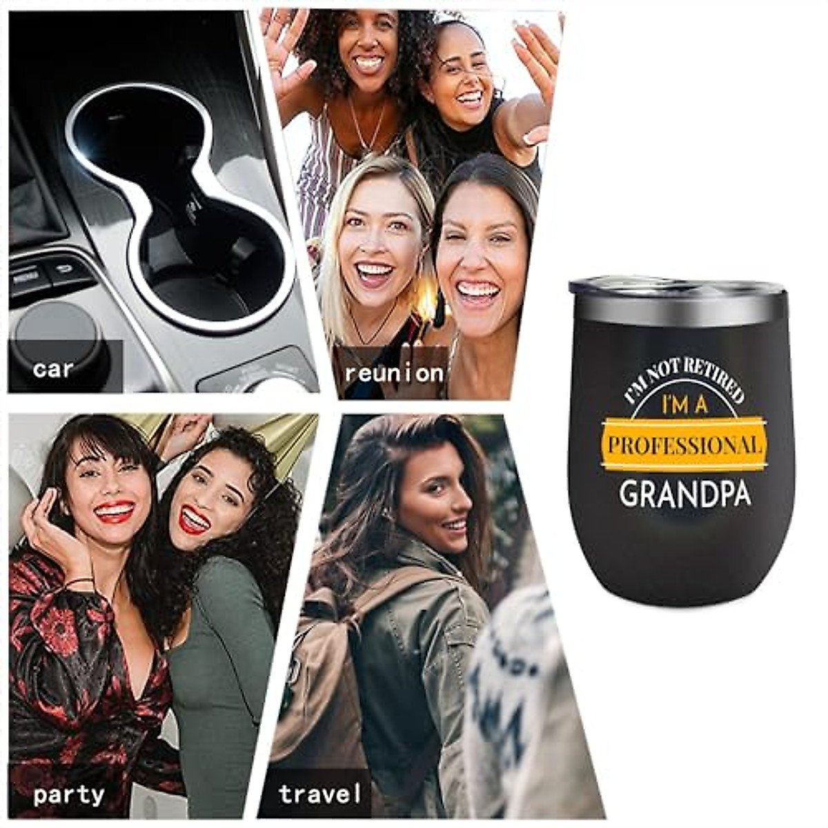 I'm Not Retired I'm A Professional Grandpa Tumbler With Lid And Straw For College