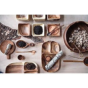 Creative Co-Op DF3141 Divided 3-Section Wood Serving Tray, Brown