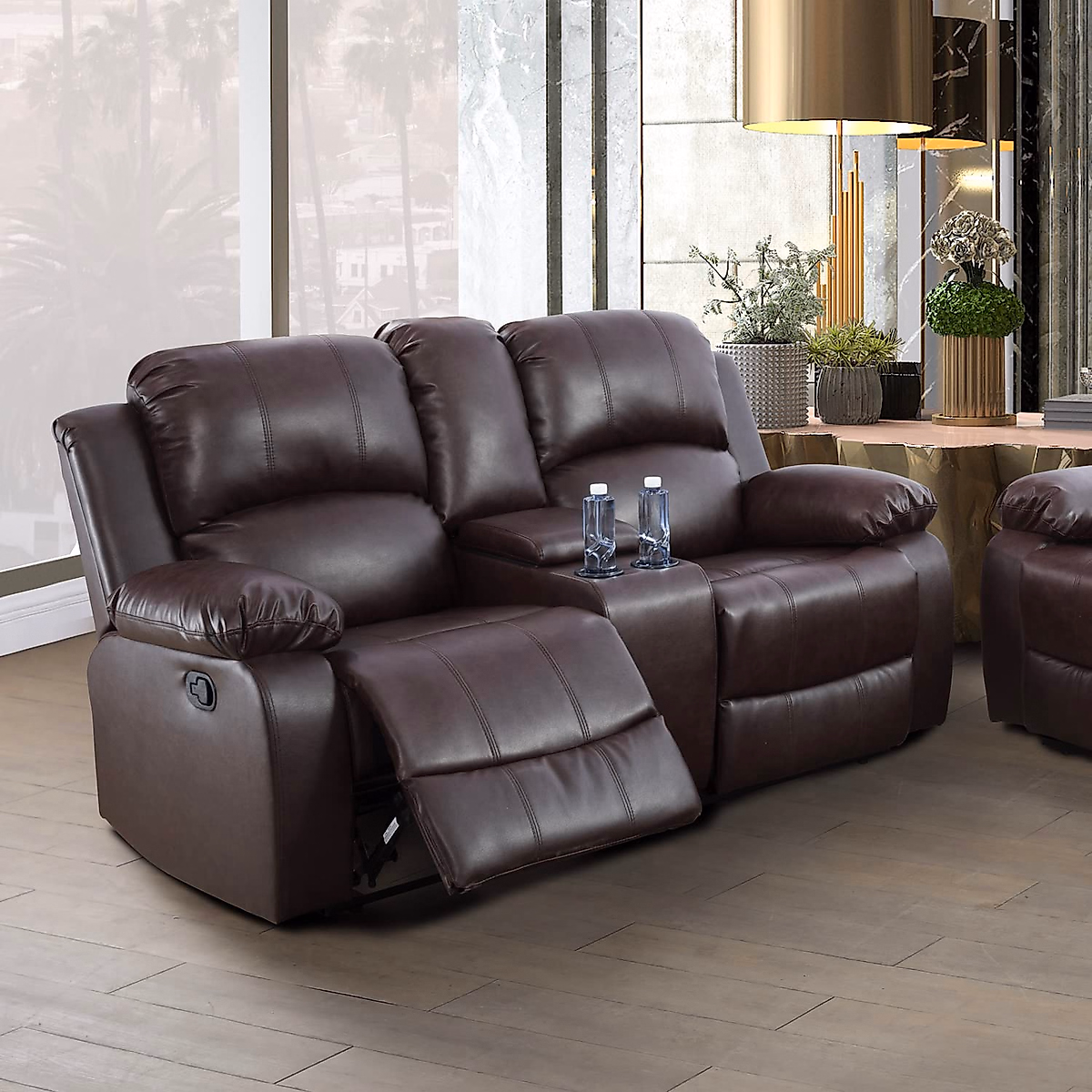 Beverly Fine Furniture Alpine Living Room Recliner Set Include Love seat, Sofa, 2-Piece