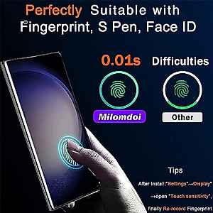Milomdoi [2+3Pack] 9H for Samsung Galaxy S23 Ultra Screen Protector Tempered Glass Accessories, 2 Pack Full Coverage Screen Protector for Samsung S23 Ultra 5G 3 Pack camera lens protector case fit