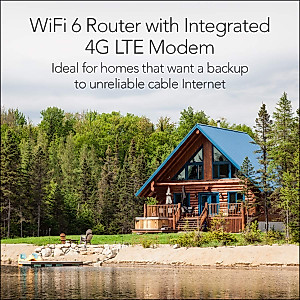 NETGEAR Nighthawk 4-Stream AX4 WiFi 6 Router with 4G LTE Built-in Modem (LAX20) – AX1800 WiFi (Up to 1.8Gbps) | Up to 1,500 sq. ft. Coverage and 20 Devices