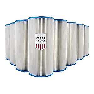 Clear Choice Sediment Water Filter 50 Micron 10 x 4.50" Water Filter Cartridge Replacement 10 inch RO System 150238, WHCF-WHPLBB, 8-Pk