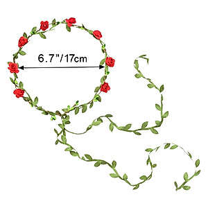 Awpeye 18PCS Multicolor Flower Crown Floral Wreath Headband Floral Crown Garland Headpiece Wedding Festival Party