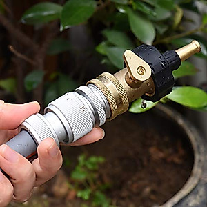 PLG Heavy Duty Brass High Pressure Jet Hose Nozzle with Hose Shut off Valve for Garden Hose