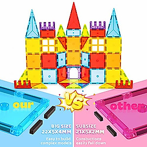 Magnet Toys for Kids, Magnetic Tiles Stacking Building Blocks, Learning & Education Montessori Toys for 3+ Year Old Boys and Girls, Preschool STEM Toys for Age 3-5 Christmas Birthday Gift for Toddlers