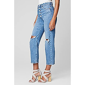 [BLANKNYC] Womens Luxury Clothing Ribcage Straight Leg Denim Jean Pants, The Baxter, Higher Power, 25
