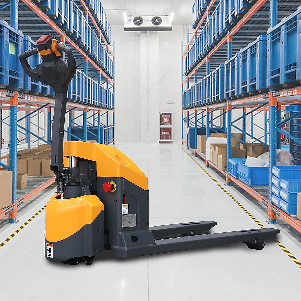 APOLLOLIFT Full Electric Pallet Jack 4400lbs Cap. 48" x27" Pallet Jack Trcuk with Emergency Key Switch,Pallet Jacks for Narrow Space