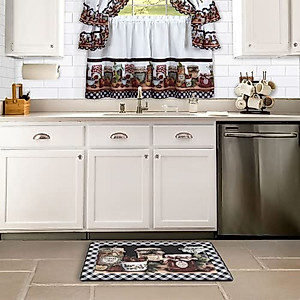 Anti-Fatigue Floor Comfort Mat - 18 x 30 Inch (Mason Jars) - Waterproof Non-Slip Rug - Easy to Clean Cushioned Mat for Kitchen, Bathroom, Standing Desk & Office - Achim Home Decor