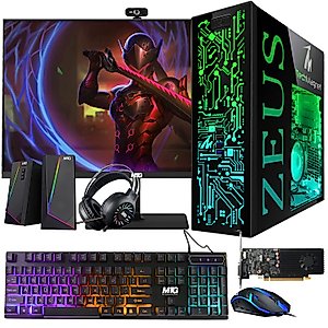 TechMagnet Gaming Desktop PC, Intel i5 6th Gen, Zeus Pro 6, GT 1030, 32GB RAM ARGB, 1TB SSD + 2TB HDD, 24 Inch Monitor, RGB Front Panel 385 Patterns, RGB Kit, Win 10 Pro (Renewed)