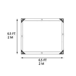 HHTHH Black Sun Mesh 80% Sunblock Shade Cloth 6.5ft x 6.5ft Taped Edge with Grommets UV Resistant Shade Sunblock Net Black Shade Cloth for Greenhouse, Parking, Garden Yard or Kennel