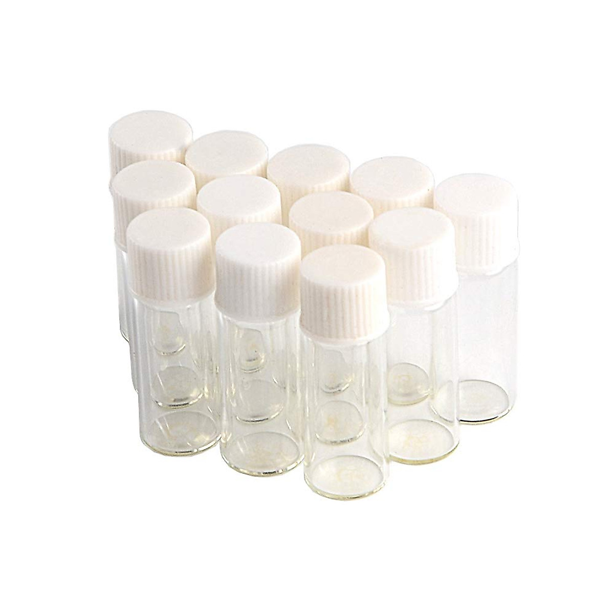 TAI DIAN 100pcs 1ml Mini Glass Bottles Vials White Plastic Cap Empty Tiny Transparent Glass Bottle Jars Screw Cap 10286mm Wholesale (10x28x5mm-plastic Cap)