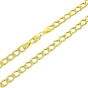 Nuragold 10k Yellow Gold 5.5mm Cuban Curb Link Chain Pendant Necklace, Mens Womens Jewelry 16" 18" 20" 22" 24" 26" 28" 30"