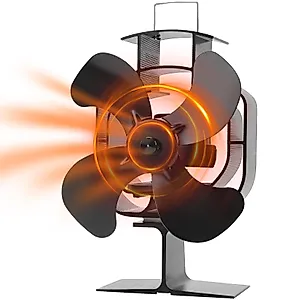 foedo Wood Stove Fan, 4 Blades Heat Powered Stove Fan for Wood/Fireplace/Log Burner, Efficiently Circulate Warm Air, Upgrade Household Cocoon Fan, No Electricity Required