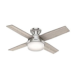 Hunter Fan Company 50282 Hunter Dempsey Indoor Low Profile Ceiling Fan with LED Light and Remote Control, 44", Brushed Nickel Finish