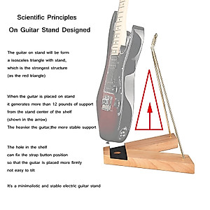 SUNYIN Electric Guitar Stand Bass Stand Wooden Floor Stand For Bass And Electric Guitar Minimalism Removable And Collapsible Oak Guitar Holder Stand Gifts for Electric and Bass Guitar Players