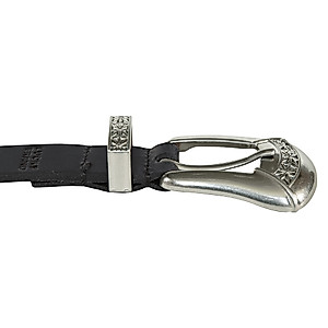 Lucky Brand Women Style Fashion Leather Belt, Western Buckle-Black, L (31-33")