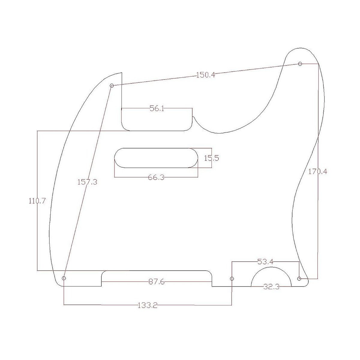 KAISH American Vintage 5 Hole Tele Pickguard TL Guitar Pick Guard Scratch Plate for Tele/Telecaster Aged White 3 Ply