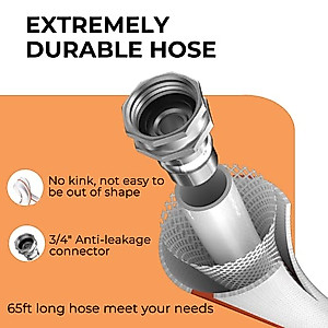 Giraffe Tools Retractable Garden Hose Reel 5/8" x 65 ft, Water Hose Reel Wall Mount, Automatic Retractable Hose Reel with Slow Return, Any Length Lock