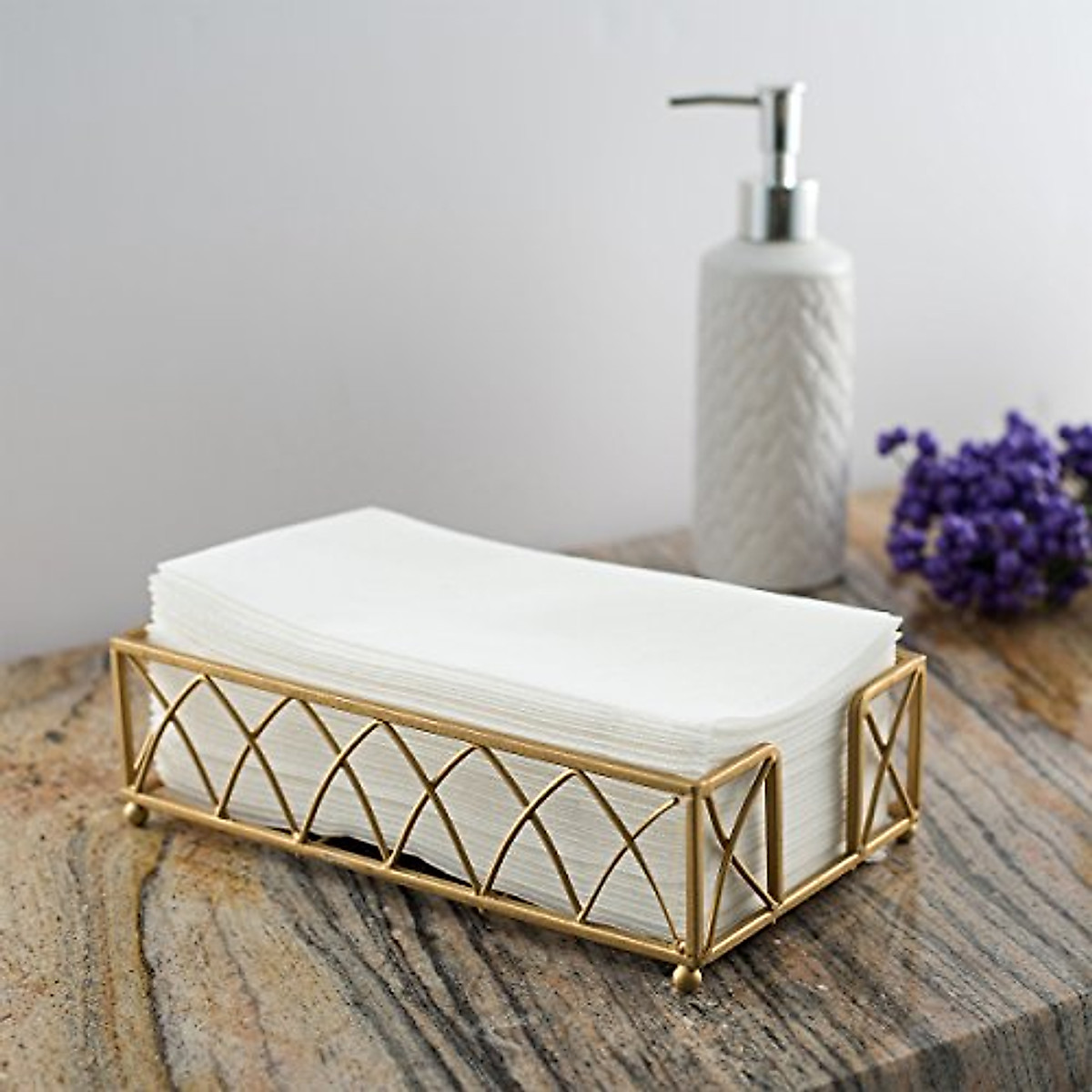 [300 Pack] BloominGoods Disposable Bathroom Napkins | Single-Use Classic Lite Linen-Feel Guest Towels | Cloth-Like Hand Towels, White, 12" x 17"