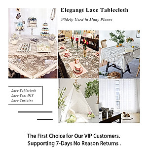 ShinyBeauty Lace-Tablecloth-Rectangular 60x120-Inch White Rectangle Overlay Tea Tablecloth Lace Tablecloths Long Rectangular Tablecloth Lace Tablecloth 60 Table Floral Embroidery Lace Table Cloths