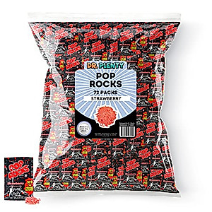 Pop Rocks Strawberry Bulk (0.33oz) - 72 Pack of Straw Berry Flavored Poprocks - Retro Crackling Rock Candy - By Dr. Plenty