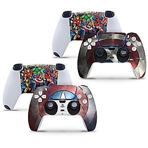 PS5 Disk Console Superhero Skins for PS5 Disk Playstation 5 Console Decal Sticker + 2 Controller Set
