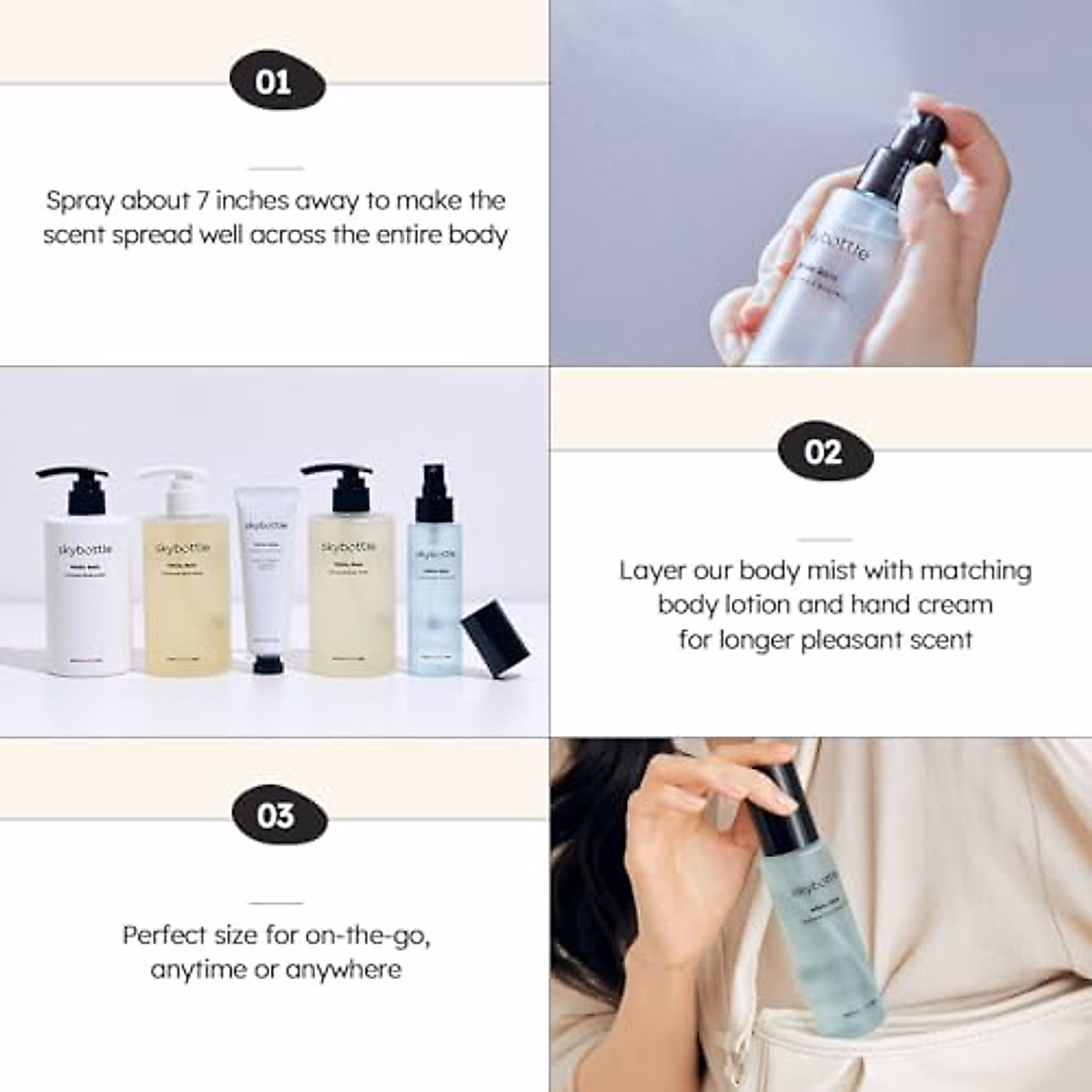 skybottle Hair & Body Mist, Lasting Fragrance with Grapefruit Citrus Scent, Travel Size Perfume and Body Spray, Hygiene Essentials for Women, Girls Valentine Gift, 3.4 Fl. Oz