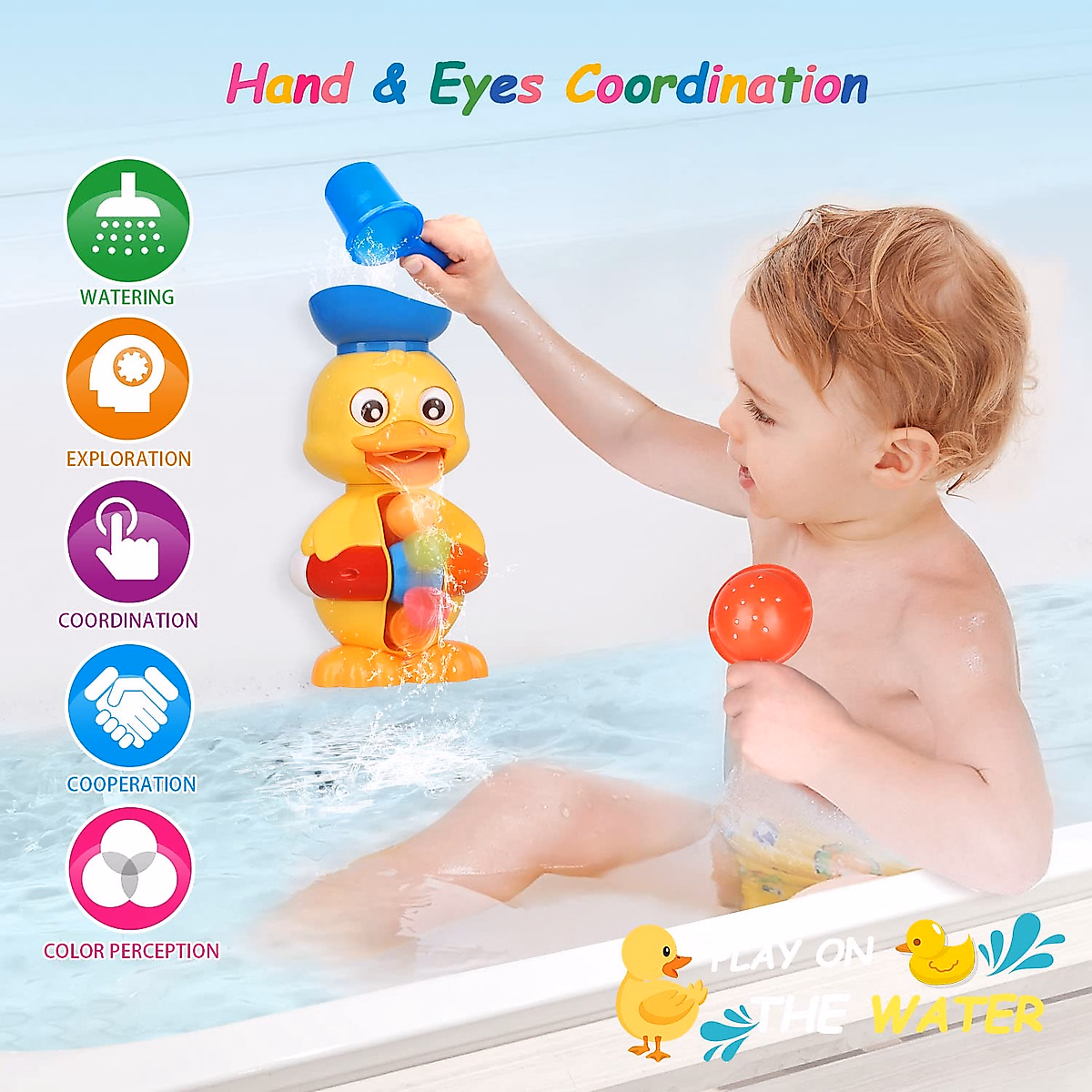 Bath Toys Bathtub Toys for Kids Toddlers Duck Bath Toys for Girls Boys Wind up Ducky Bath Toys for Boys Girls.