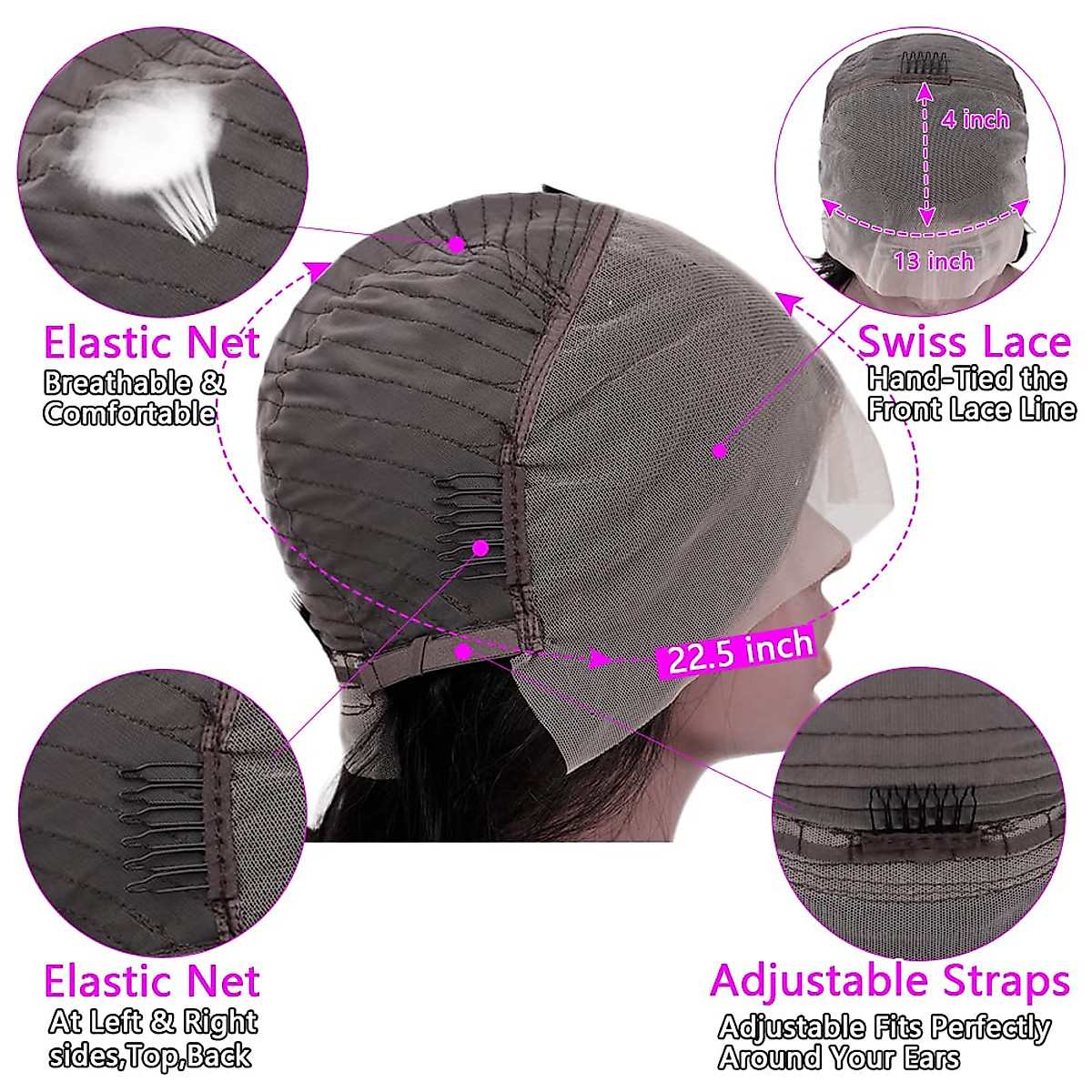 Xagujpo 12inch 13x4 lace front wigs humna hair