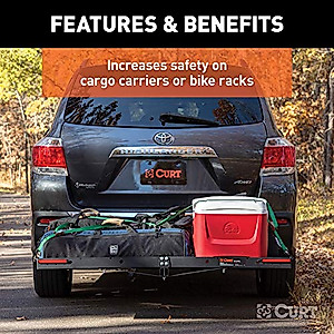 CURT 53201 Auxiliary Automotive LED Light Strips for Hitch Cargo Carrier, Bike Rack, 2-Pack, red