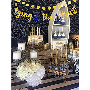 Laventy Set of 2 Tying the Knot Banner Nautical Bachelorette Banner Nautical Bachelorette Balloons Nautical Engagement Party Decor Nautical Bridal Banner