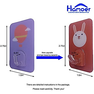 HAMOER Self-Adhesive Wall Hooks for Bathroom Kitchen Laundry Waterproof Non-Rust Color Pattern Home Improvement Sticky Hook 16Pack