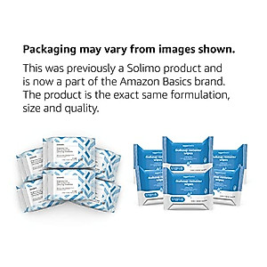 Amazon Basics Make Up Remover Wipes, Fragrance Free, 150 Count (6 Packs of 25) (Previously Solimo)