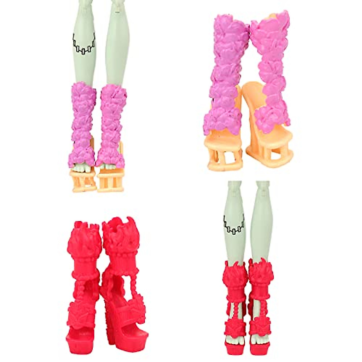 BARWA 10 Pairs Doll Shoes Accessories for Doll Fashion High Heels Sandals Boots Shoes Pack