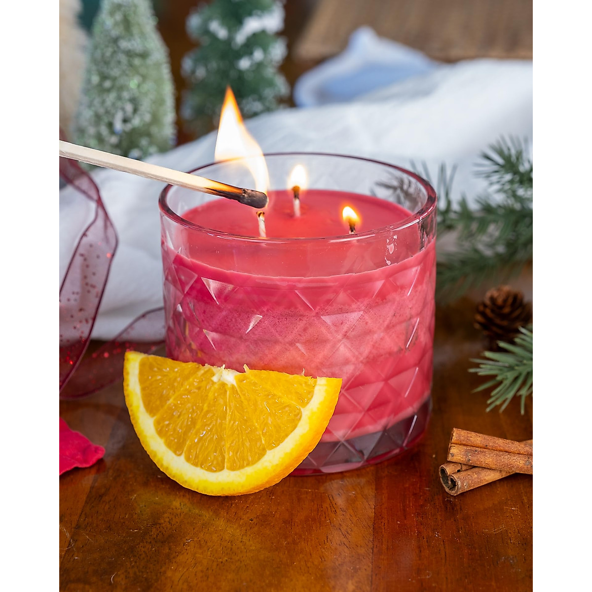 Gold Canyon Heritage Medium Candle, Christmas Cheer Scented, 14 oz., Three Wicks, 100% Natural Soy Wax, Notes of Juicy Orange, Clove Bud, and Vanilla | 35+ Hours of Burn Time
