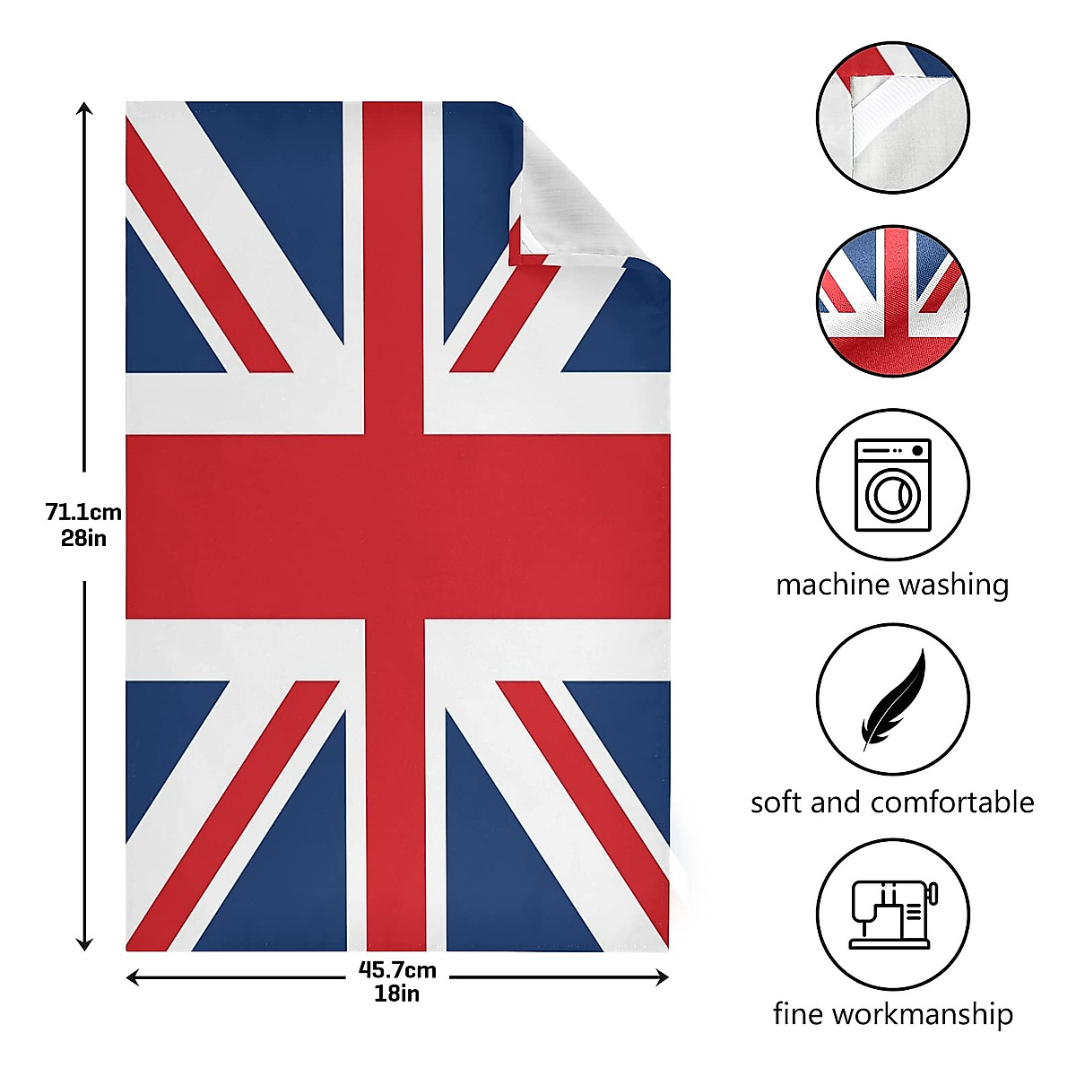 ALAZA British Flag London England Kitchen Towels Dish Bar Tea Towel Dishcloths 1 Pack Super Absorbent Soft 18 x 28 inches
