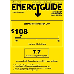 BLACK+DECKER 12,000 BTU Portable Air Conditioner with Heat and Remote Control, White