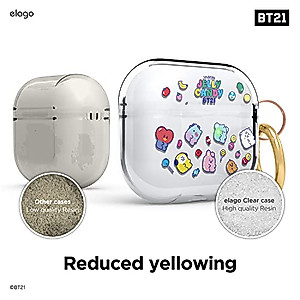 elago BT21 Case Compatible with Apple AirPods 3rd Generation Case, Clear Case with Keychain Compatible with AirPods 3 Case, Reduce Yellowing, Wireless Charging [Official Merchandise] [7FLAVORS]