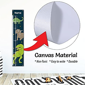 Personalized Kids Canvas Growth Chart, Kids Height Chart, Growth Chart Banner, Dinosaur Theme