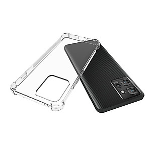 Compatible with Motorola ThinkPhone 5G Case Clear Slim Soft TPU Cover with Screen Protector (2 Pieces), Shock-Absorption Edge Bumper with Reinforced Corners Transparent Phone Case