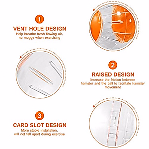 Silent Hamster Ball 5.9 inch with Stand Transparent Running Activity Exercise Ball Toy Small Animals Cage Accessories